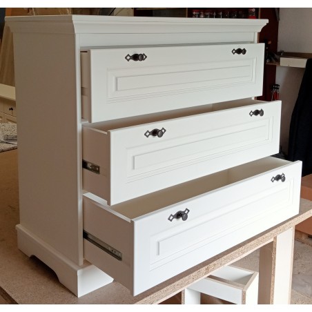 Comoda inalta Vero Lemn Masiv alba - Sofastil.ro